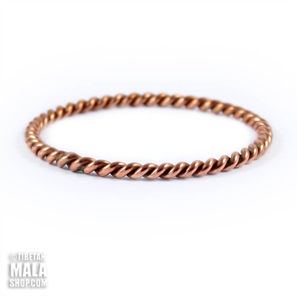 Tensor Ring Bangle made from heavy gauge twisted copper