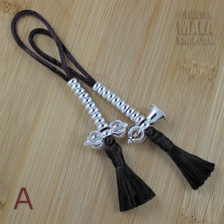 Mala Counter - dorje & bell counter with coloured tassel