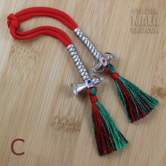 Mala Counter - dorje & bell counter with coloured tassel