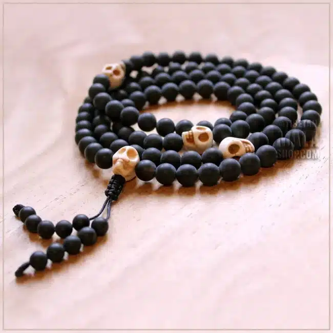 White Skull Mala Beads - Tibetan Prayer Beads
