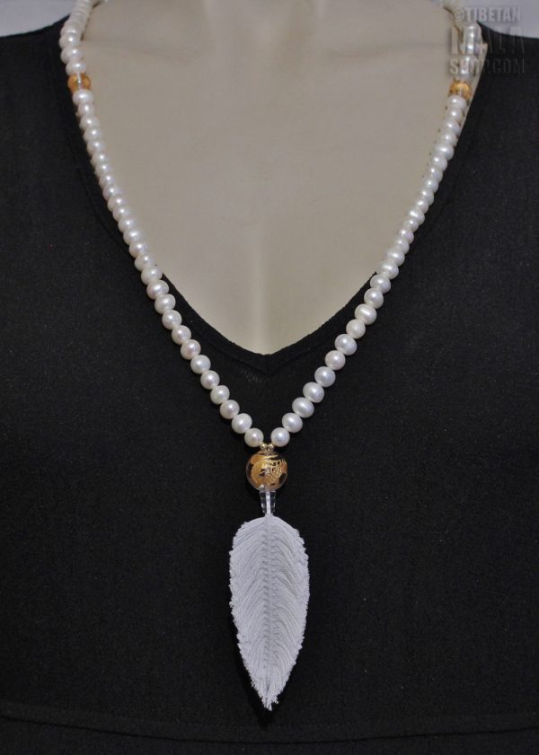 Pearl Feather Mala - Buddhist Prayer Beads