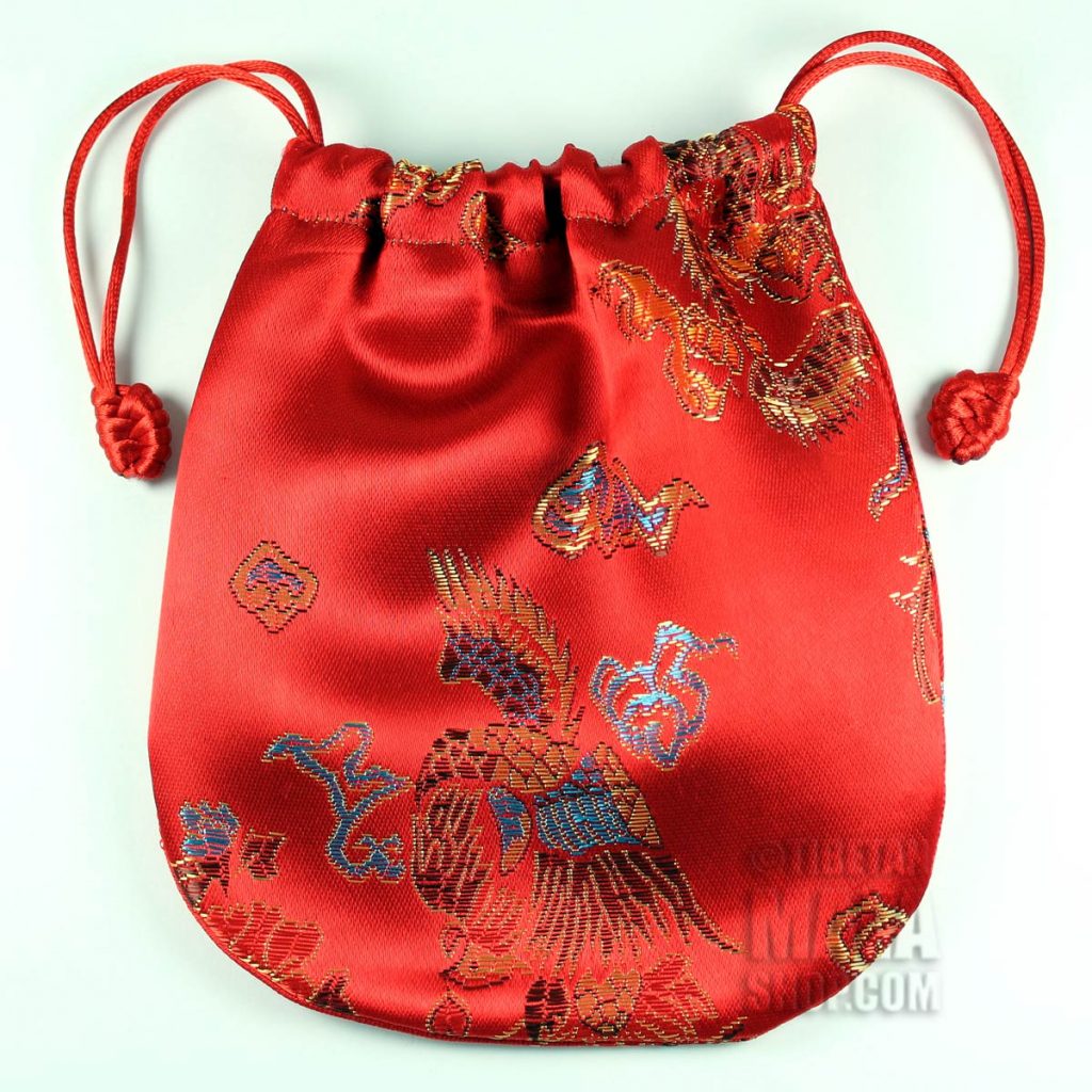 Red Dragon Mala Bag for Prayer Beads ~ Dragon Gift Bag