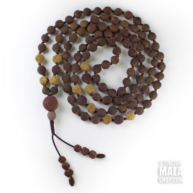 Rose Petal Mala Beads, 108 Knotted Rose Petal Beads, Hand rolled beads