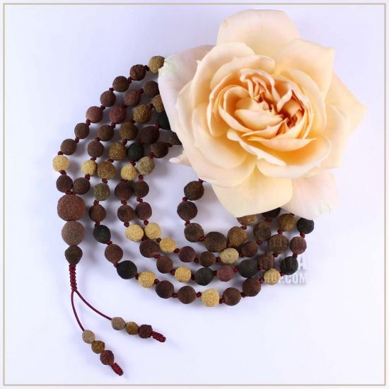 Rose Petal Mala, 108 Knotted Rose Petal Beads, Hand made beads