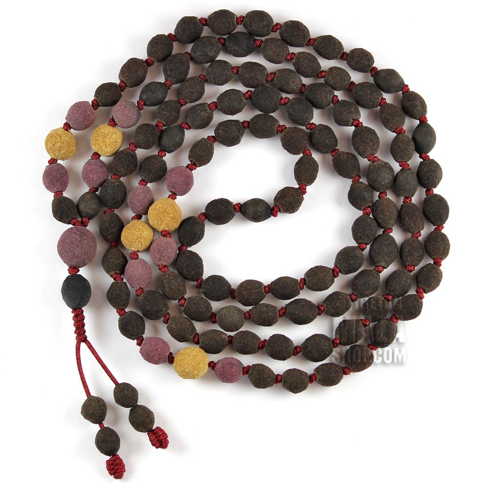 Rose Petal Mala, 108 Knotted Rose Petal Beads, Hand rolled beads