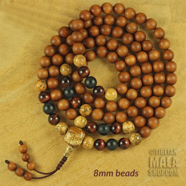 Sandalwood Hand Knotted Mala, 108 Sandalwood Knotted Mala