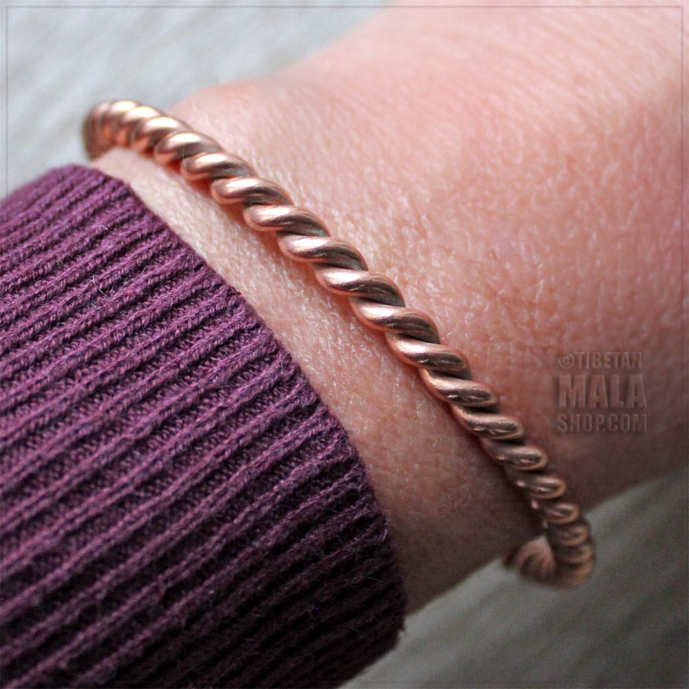 Tensor Ring Bangle made from heavy gauge twisted copper